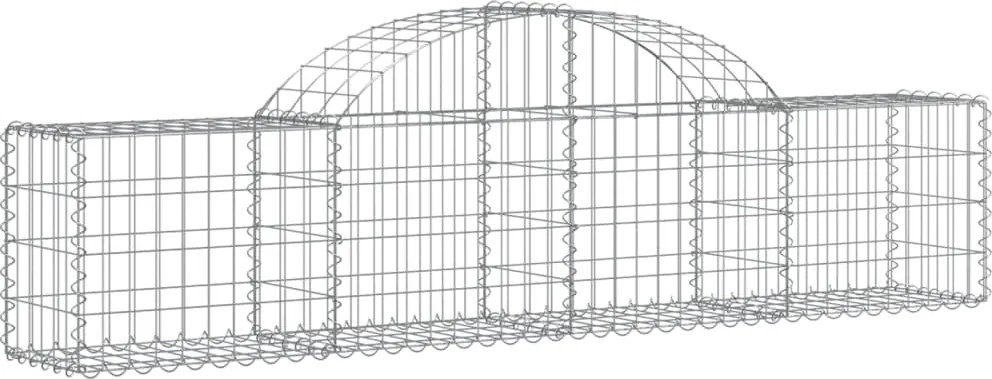 Klenuté gabionové koše 3 ks 200x30x40/60 cm pozinkované železo 3146048