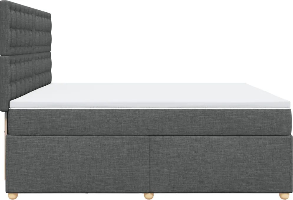 Box spring postel s matrací tmavě šedá 200x200 cm textil 3293702