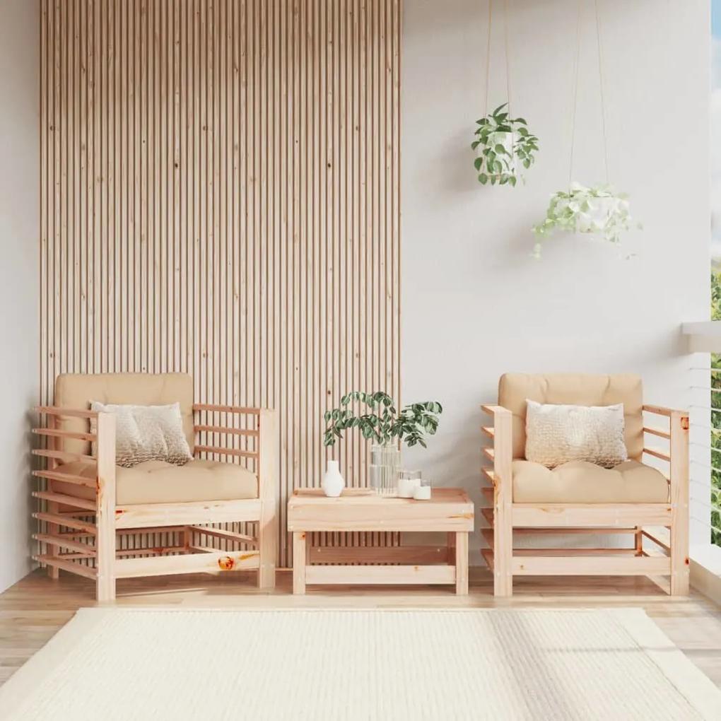 vidaXL Zahradní židle s poduškami 2 ks masivní borové dřevo [825675] Barva: Hnědá