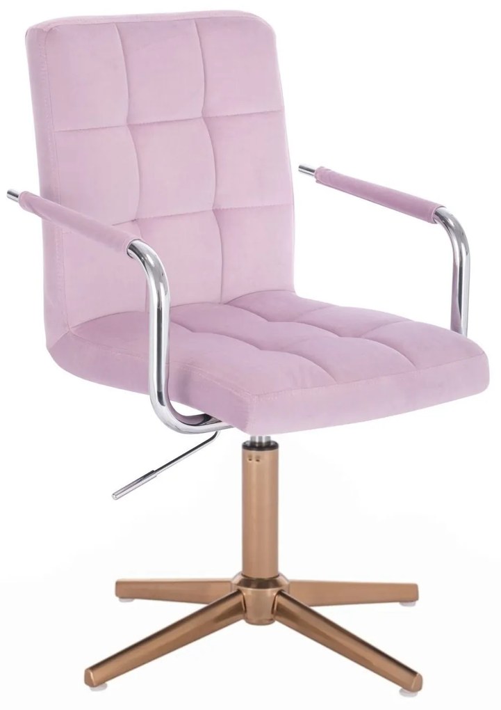 LuxuryForm DESIGN Otočná židle VERONA VELUR na zlatém kříži - levandule
