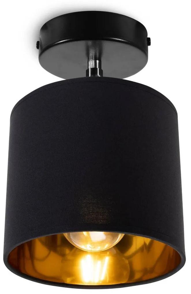Stropní svítidlo GAMA, 1x černé textilní stínítko, (možnost polohování)
