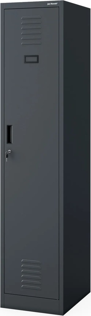 Dvoukomorová šatní skříň pro zaměstnance antracitová, 400x1800x500 mm: KACPER 1 Plus