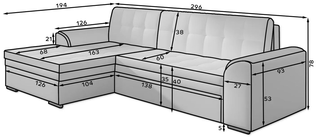 Sorento sedací souprava Materiál / Dekor: Jasmine 29, Jasmine 22, Orientace: Pravá