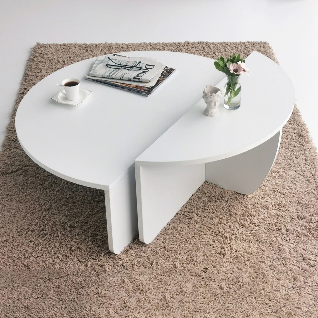 Hanah Home Konferenční stolek Podium - White, Bílá