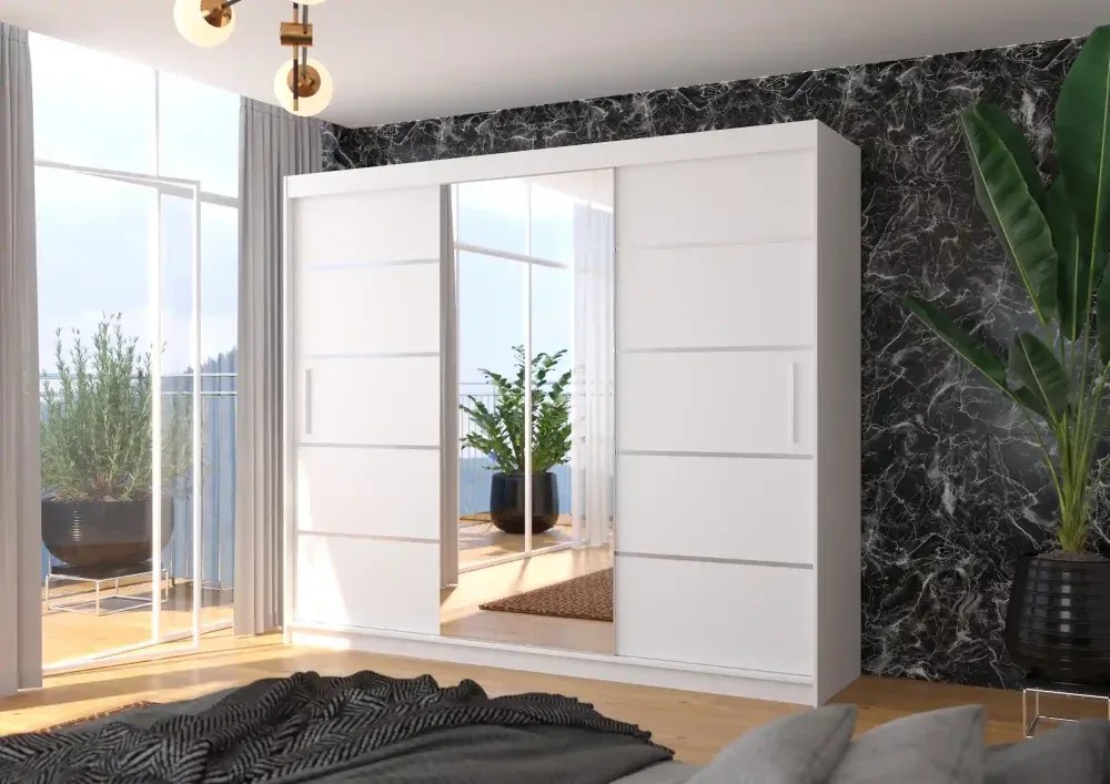 Skříň s posuvnými dveřmi a zrcadlem SALTO 250