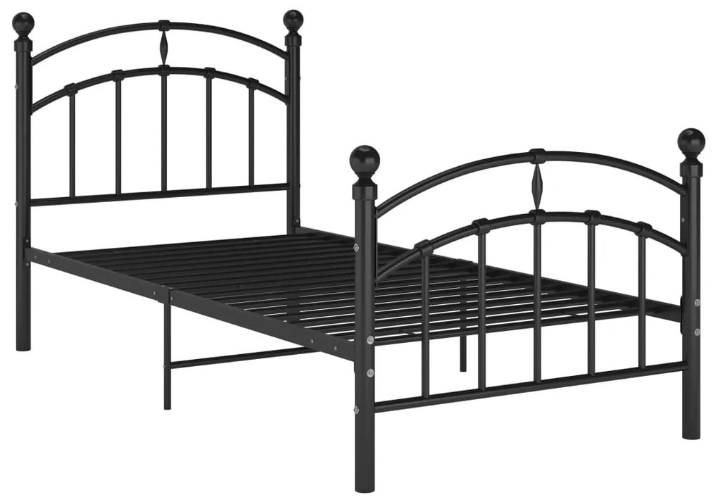 Rám postele černý kov 90 x 200 cm,  324967