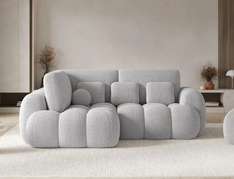 Rohová sedací souprava Cozion s funkcí spaní a úložným prostorem, šedý ženyl, levé provedení