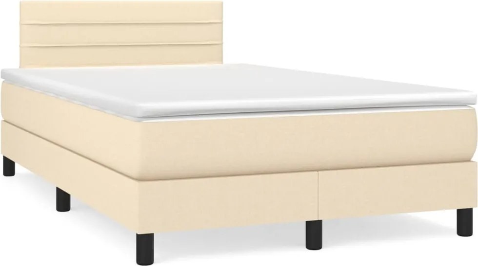 Box spring postel s matrací krémová 120x200 cm textil 3140126