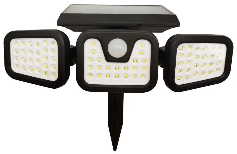 Polux LED Solární reflektor se senzorem TRIO LED/0,6W/3,7V IP44 SA1817