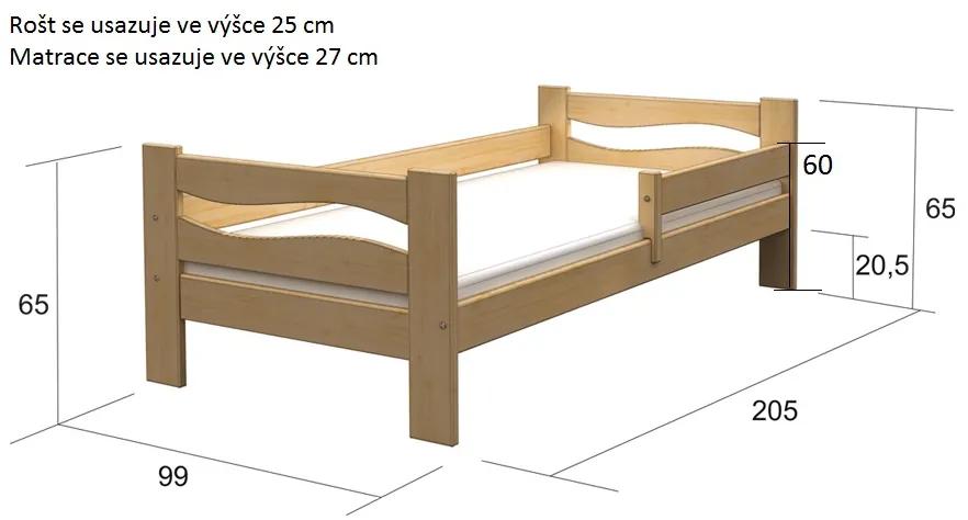 Via-nábytek Dětská postel FIDO 90 x 200 Povrchová úprava postele: Borovice (lakovaná)