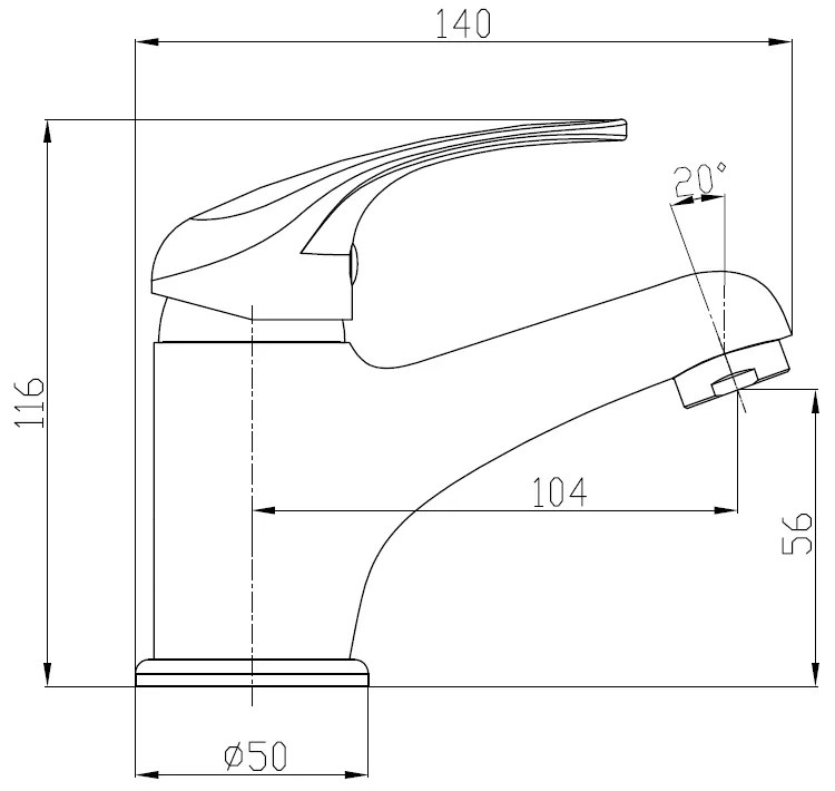 Mereo Lila umyvadlová stojánková baterie vyšší bez výpusti mosaz chrom CBEE10103