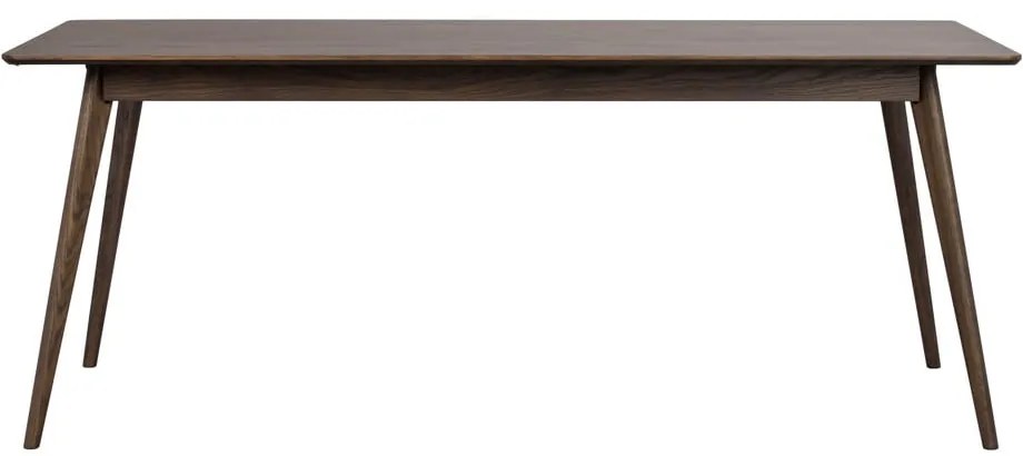 Tmavě hnědý rozkládací jídelní stůl v dekoru dubu 90x190 cm Yumi – Rowico