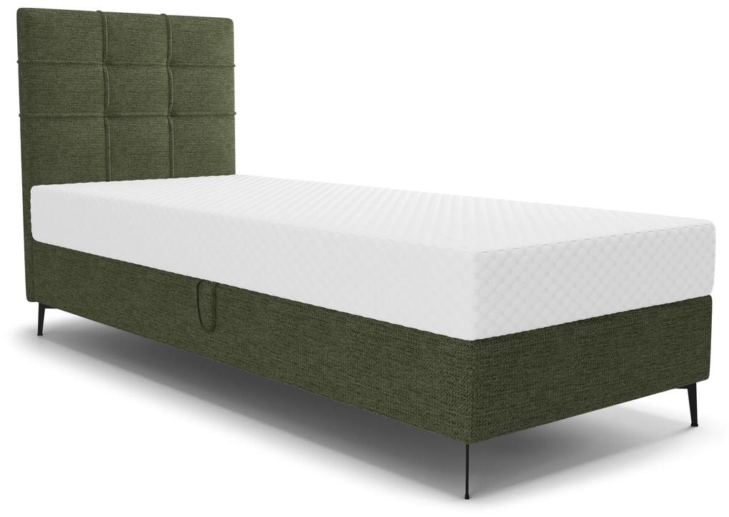 Jednolůžková postel 80 cm Infernus Bonell (tmavě zelená) (s roštem, s úl. prostorem). 1082261