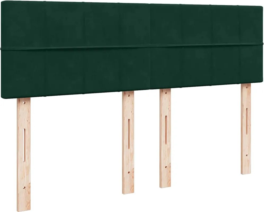 Osmanský rám postele s matrací tmavě zelená 140x190cm samet 3311774