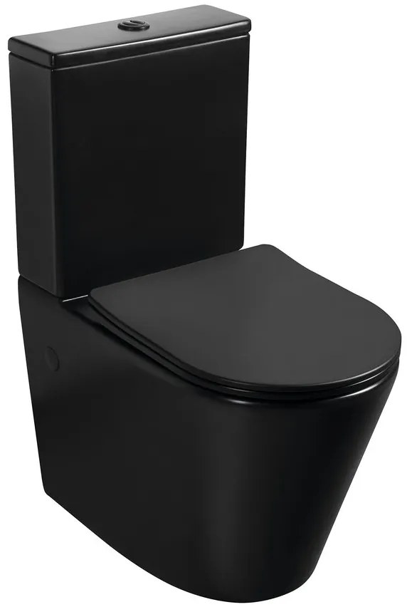 Sapho Sapho, PACO RIMLESS WC kombi, spodní/zadní odpad, černá, PC1012WRB