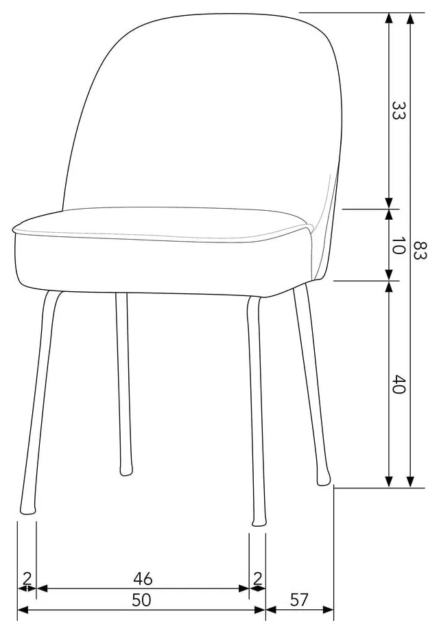 Béžové sametové jídelní židle v sadě 2 ks Vogue – WOOOD