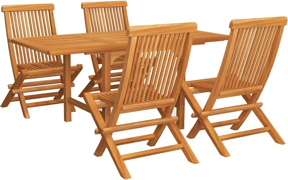 5dílný zahradní jídelní set masivní teakové dřevo 3059593