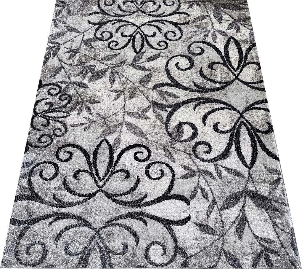 DY Šedý moderní koberec s ornamenty Panamero 21 Rozměr: 60x100 cm