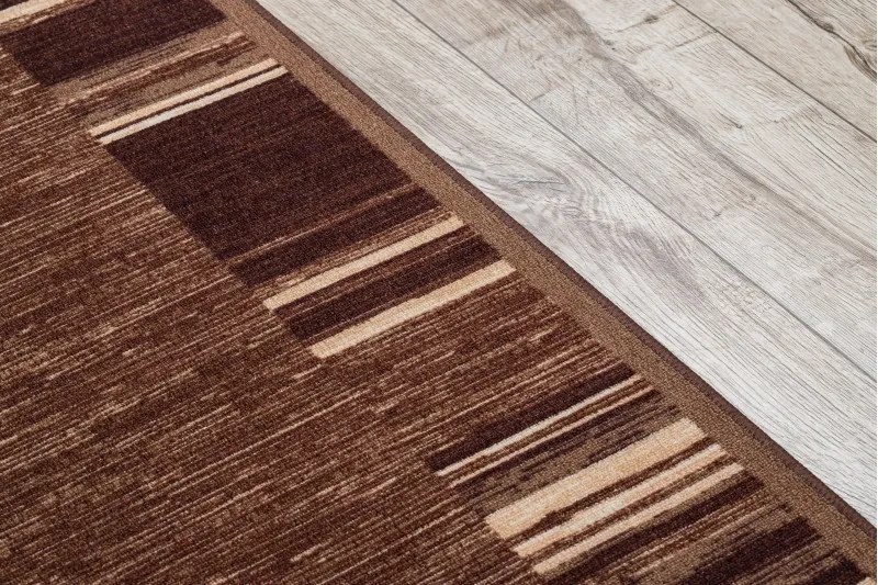 Associated Weavers, AKCE: 💧🛡️200x80 cm Protiskluzový běhoun na míru Adagio 17 hnědý - obšitý ze všech stran + aplikovaná impregnace, hnědá, chodba / předsíň