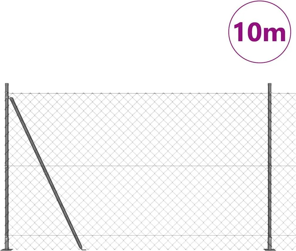 Zábradlí s betonovým základem 10 x 1,4 m Ocel potažená PVC Šedá 3351267