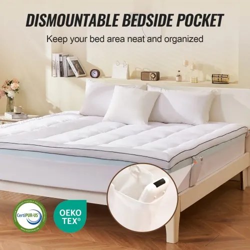 Matrac Topper Premium Memory Foam Fiber Fill King tloušťka 101,6 mm