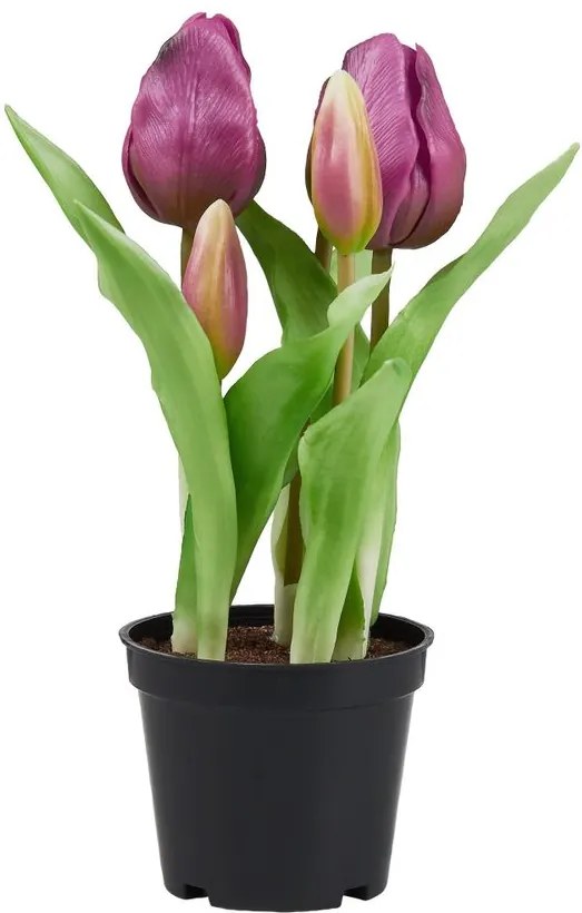 Butlers FLORISTA Tulipány "Real Touch" v květináči - fialová