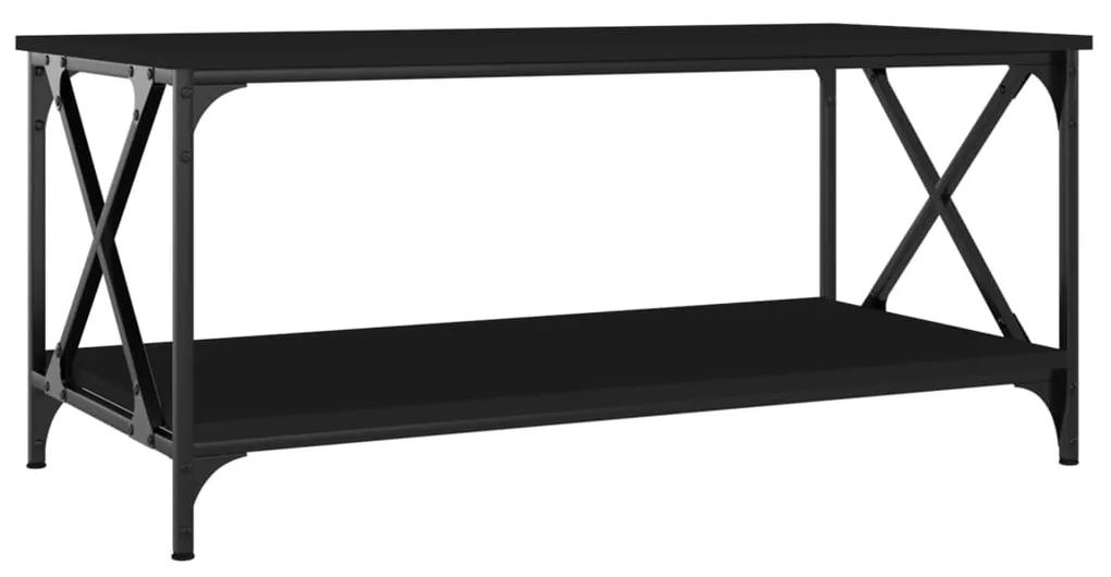 Konferenční stolek černý 100x50x45 cm kompozitní dřevo a železo - Default Title