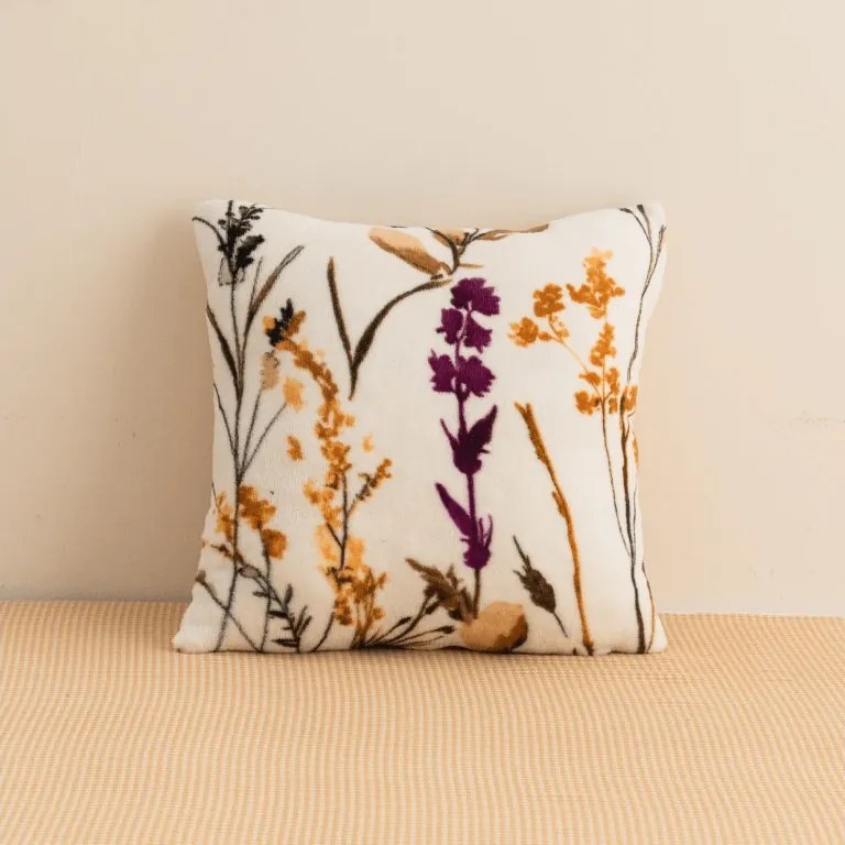 Oboustranný povlak na polštářek DUO SENSE MEADOWA 45x45 cm mikroplyš/flanel, barevný