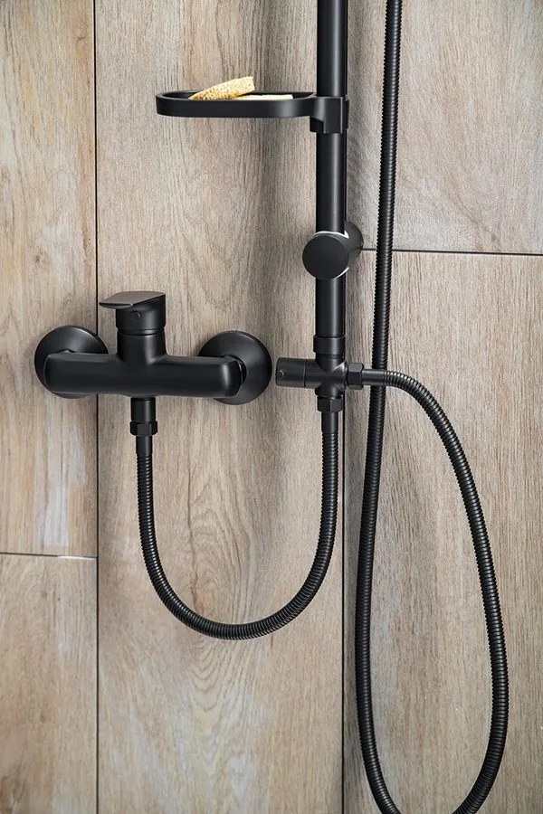 Aqualine Aqualine, KERA sprchový sloup s připojením na baterii, černá, SL435