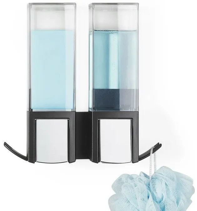 Dávkovač mýdla Compactor Edge, 2 x 500 ml, černá