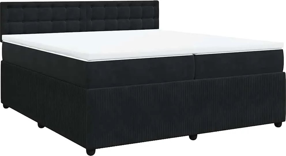 Box spring postel s matrací černá 200x200 cm samet 3287844