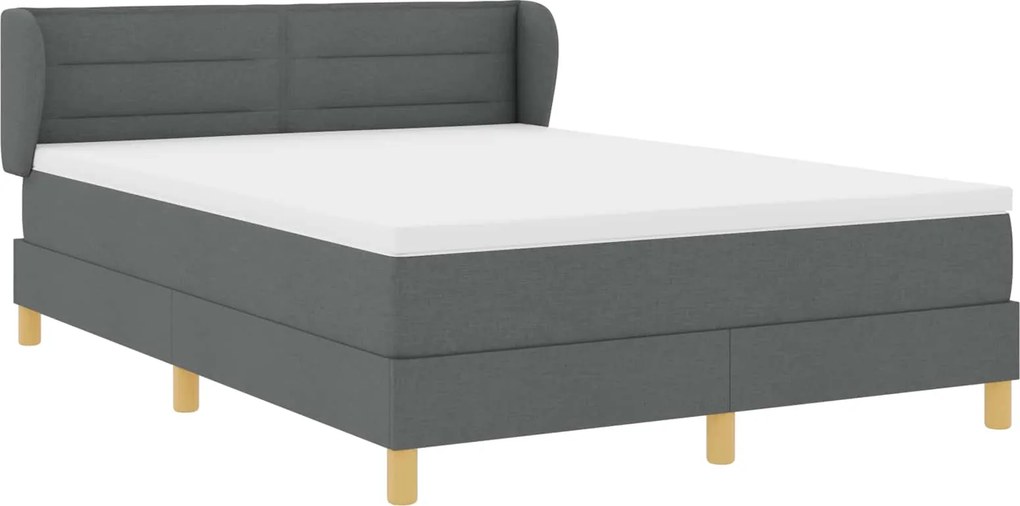 Postel s boxspringem s matrací Tmavě šedá 140 x 200 cm textil 3340151
