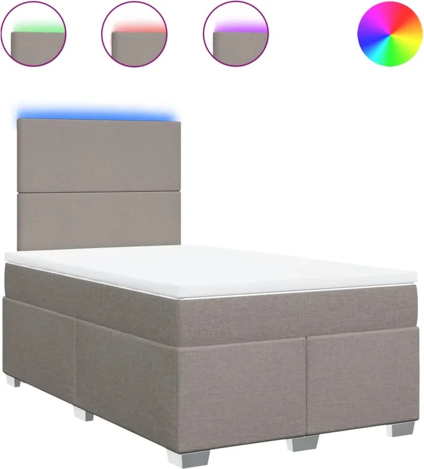 Box spring postel s matrací taupe 120x200 cm textil 3292752