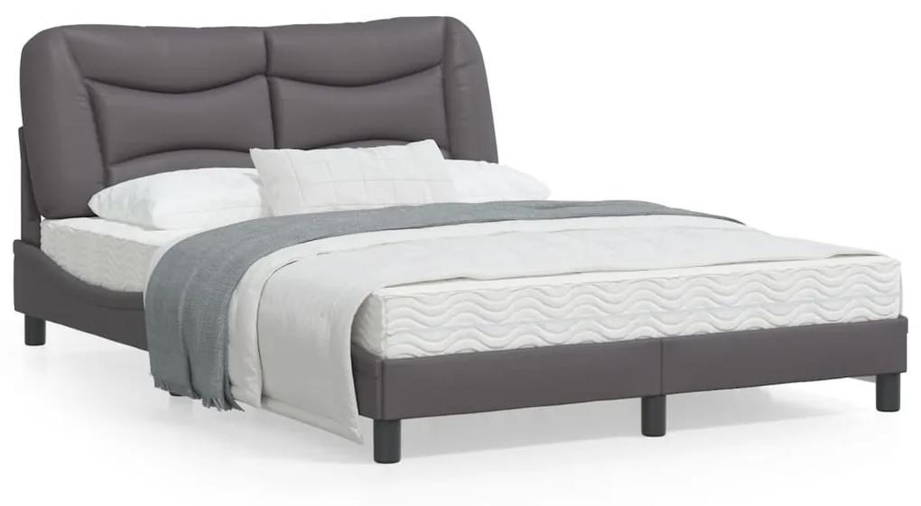 Rám postele s čelem šedý 120x200 cm umělá kůže,  3207991