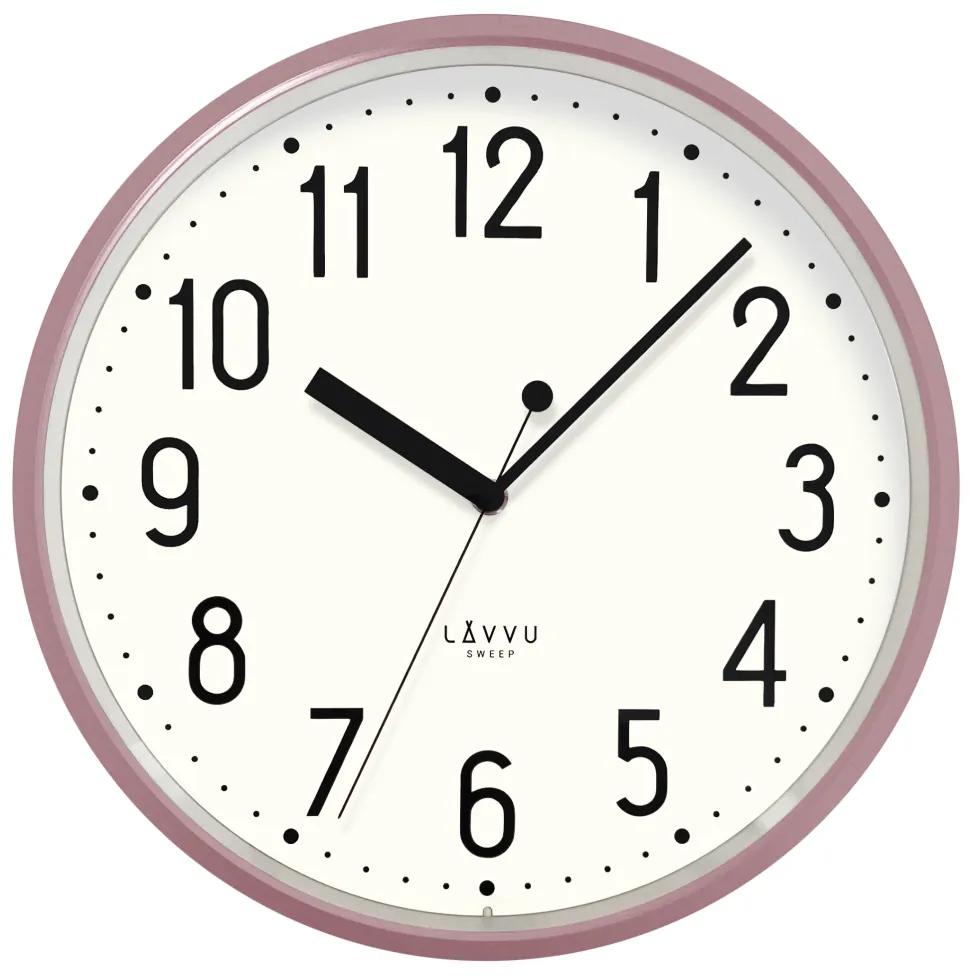 LAVVU Růžové hodiny PASTELS SWEEP - 3 ROKY ZÁRUKA ⌀29,5cm LCS3003