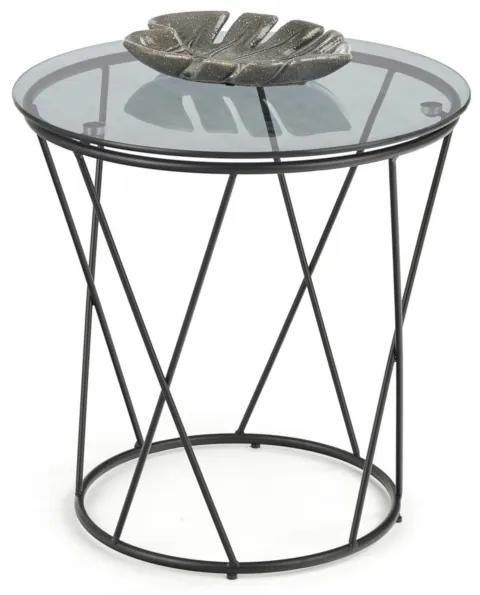 Expedo Konferenční stolek KALSON, 50x50x50, kouřové sklo/černá