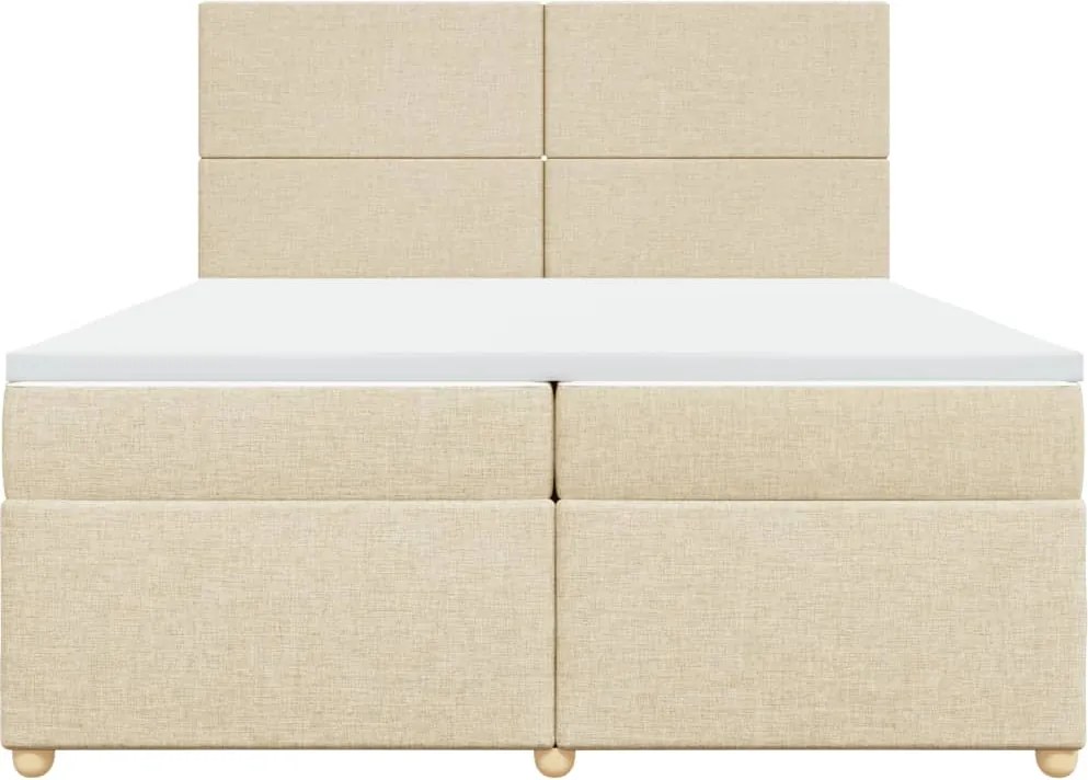 Box spring postel s matrací krémová 200x200 cm textil 3291385