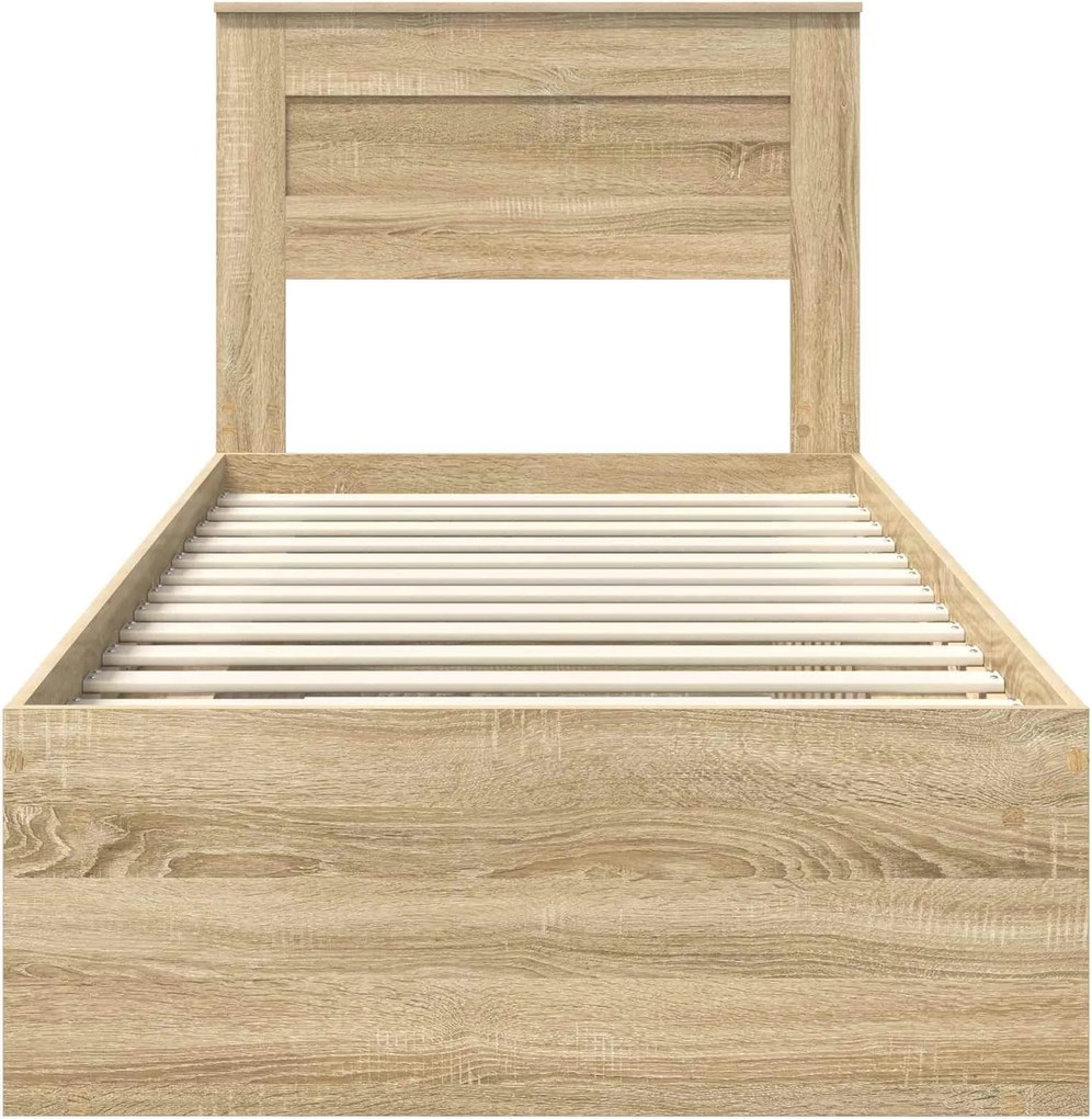 Rám postele s čelo Sonoma dub 75 x 190 cm Masivní borové dřevo 3409817