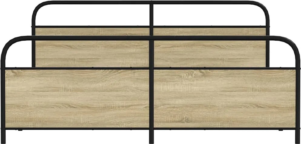 Kovový rám postele bez matrace dub sonoma 200 x 200 cm 3318655