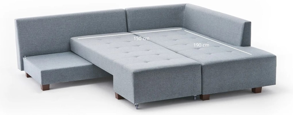 Hanah Home Rozkládací rohová pohovka MANAMA světle modrá pravý roh 825BLC2545