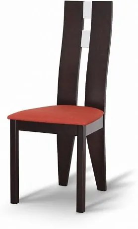 Dřevěná židle, wenge/látka terakota, BONA