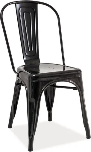 Industriální jídelní kovová židle černé barvy KN380