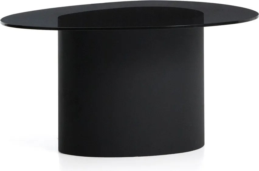 Černý konferenční stolek se skleněnou deskou 74x81,5 cm Olir – Kave Home