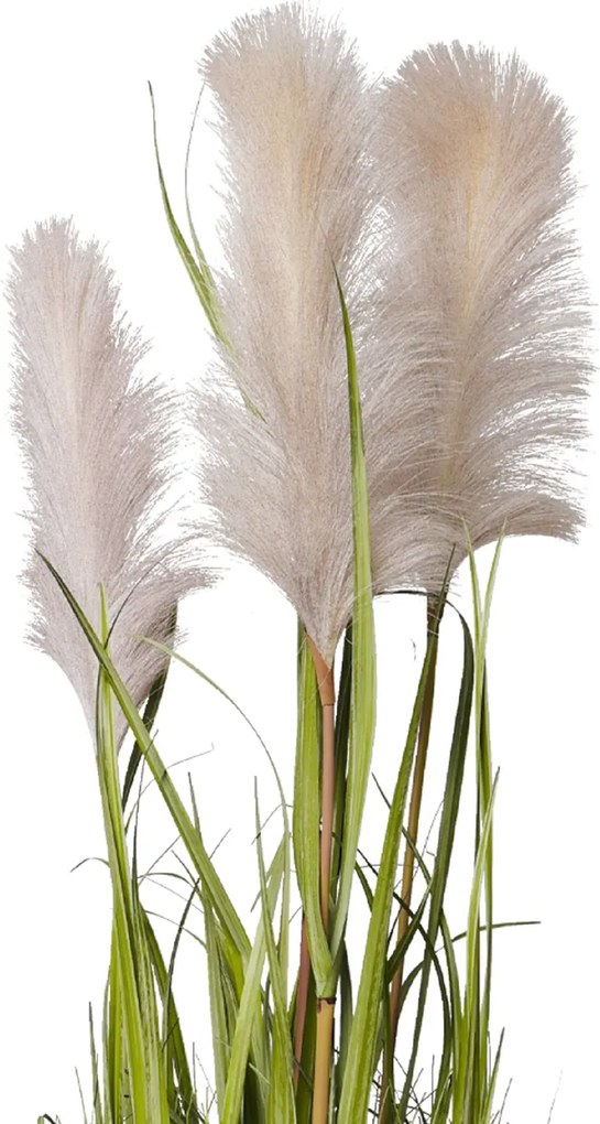 Umělá tráva v krémovém květináči SECCA, plast, výška 120 cm, zelená
