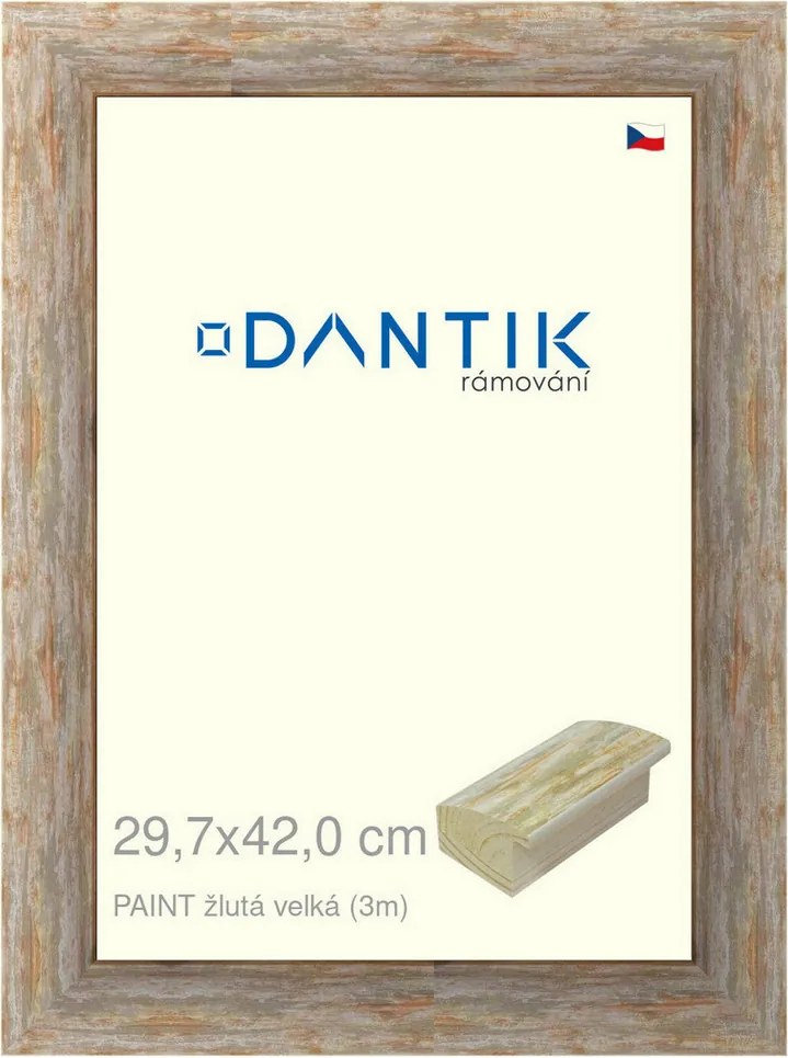 DANTIK rámeček 29,7x42 | PAINT žlutá velká (Plexi Čiré)