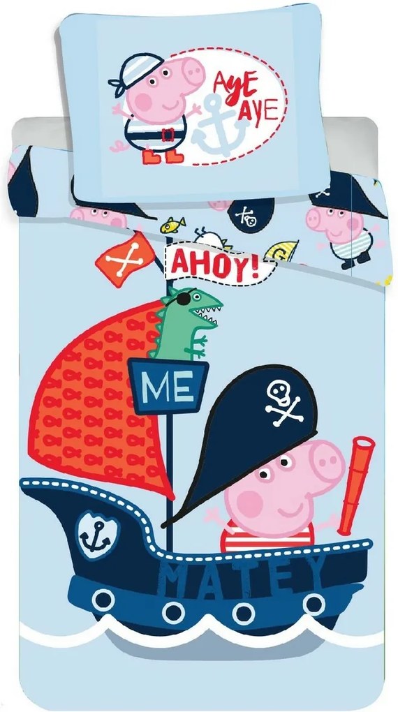 Jerry Fabrics Dětské bavlněné povlečení Peppa Pig 007, 140 x 200 cm, 70 x 90 cm