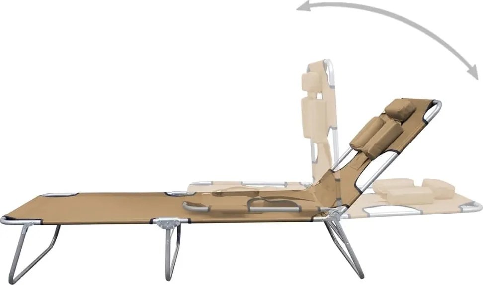 vidaXL Skládací opalovací lehátko s podhlavníky práškovaná ocel [310333] Barva: Zelená
