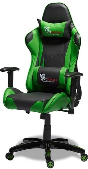 Černozelená ergonomická kancelářská židle Furnhouse Gaming