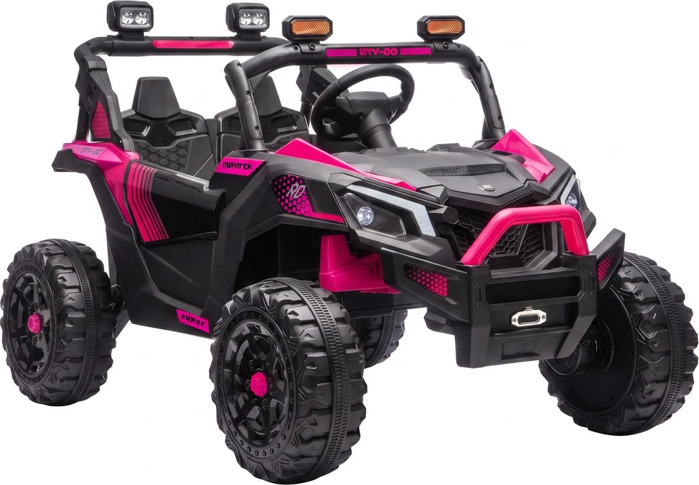 AIYAPLAY Dětské elektrické auto UTV pro dva, růžové
