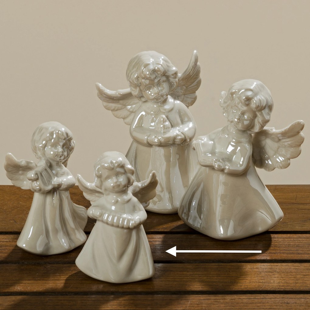 BOLTZE Anděl porcelán Kaylin v11 cm, s harmonikou